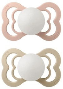 Bibs dudlíky kaučuk 2 ks Supreme 0-6 měsíců Blush/vanilla noční