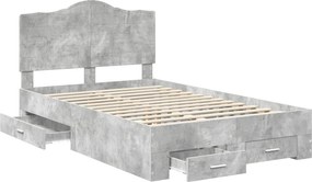 Rám postele s čelo Betonově šedá 120 x 190 cm Kompozitní dřevo 3413633