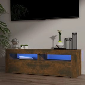 TV skříňka s LED osvětlením kouřový dub 120 x 35 x 40 cm