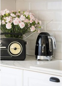 Černá rychlovarná konvice z nerezové oceli 1,7 l Retro Style – SMEG