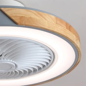 Brilagi - LED Stmív. svítidlo s ventilátorem LED/38W/230V 50 cm šedá/dub + DO
