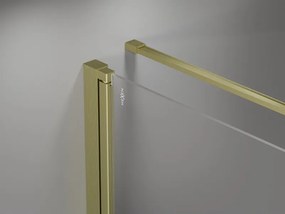 Mexen Mist-B, 1-křídlý ​​výklopný sprchový kout 80 x 100 cm, čiré sklo, zlatý matný profil, 8A2T-080-100-55-00