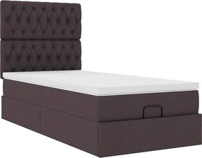 Osmanský rám postele s matrací tmavě šedá 90x190cm textil 3313205