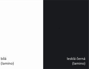 MARIDEX SKŘÍNĚ Šatní skříň - LUX 2, matná bílá/lesklá bílá/lesklá černá