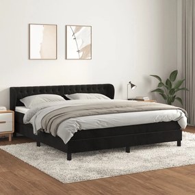 Box spring postel s matrací černá 180x200 cm samet 3127687