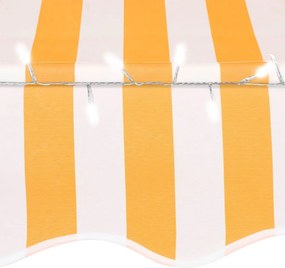 Ručně zatahovací markýza s LED světlem 150 cm bílooranžová 145856