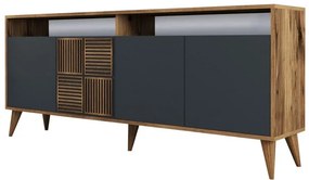 TV stolek MILAN, 180 x 78,6 x 35 cm, ořech, antracit