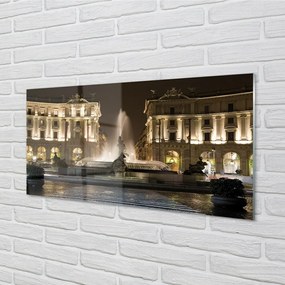 Obraz na skle Rome Fountain Square v noci 120x60 cm