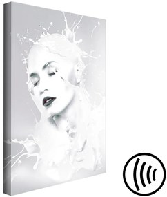 Obraz Žena koupající se v mléce - abstraktní kompozice na šedém pozadí