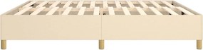 Rám postele s boxspringem krémový 200 x 200 cm textil 3120990