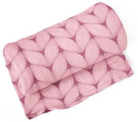 Sablio Deka Růžové pletení z vlny - 150x120 cm