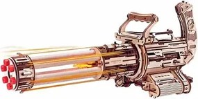RoboTime 3D dřevěná mechanická skládačka Rotační kulomet
