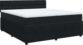Box spring postel s matrací černá 200x200 cm samet 3290138