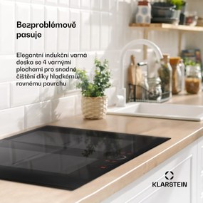 Klarstein Delicatessa 70 Flex, vestavná indukční varná deska, 4 zóny, 7000W, sklokeramika