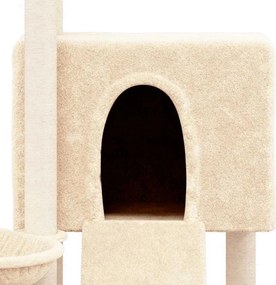Škrabadlo pro kočky se sisalovými sloupky krémové 96 cm 171645