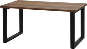 HOMCOM Oblý Kávový Stolek v Průmyslovém Stylu s Kovovými Nohami a Povrchem Napodobujícím Dřevo - 100 x 60 x 50 cm | Aosom