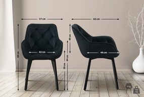 Jídelní židle Antigo samet – černá