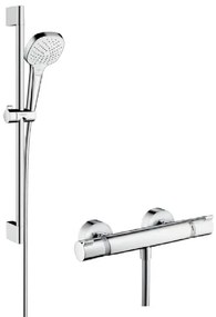 Hansgrohe Croma Select E - Sprchový set Vario s termostatem, 3 proudy, sprchová tyč 65 cm, bílá/chrom 27081400