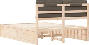 Rám postele s čalouněným čelem s čelo Taupe 140 x 190 cm 3398237