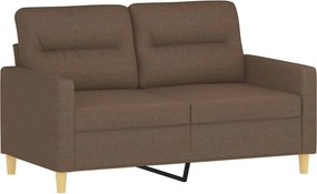 2místná pohovka s polštáři hnědá 120 cm textil 3200816