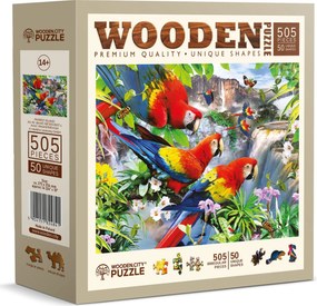 Wooden city dřevěné puzzle - ostrov papoušků 505 dílků