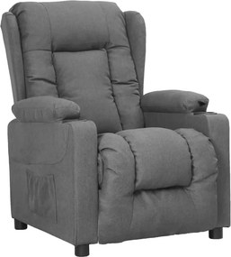 Polohovací křeslo světle šedé textil 339048