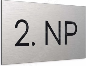 ACCEPT Označení podlaží "2. NP" - stříbrná tabulka - černý popis