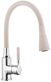 Invena Pogo, vysoká dřezová baterie 2-funkční, béžová-chrom, INV-BZ-80-L03-L