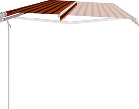 Automatická zatahovací markýza 600 x 300 cm oranžovo-hnědá 3051208