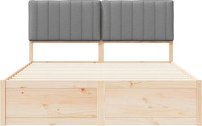 Rám postele s čalouněným čelem s čelo Světle šedá 150 x 200 cm 3398224