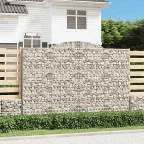 Klenutý gabionový koš 300 x 30 x 200/220 cm pozinkované železo 153510