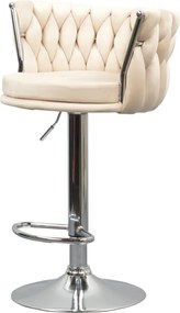 Designová barová židle, béžová Velvet látka/chrom, BRIN