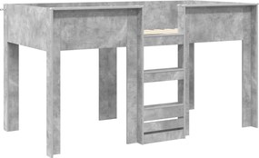 Patrová postel pro děti Betonově šedá 90 x 200 cm 3410494