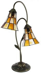 Stolní lampa Tiffany Flowerbell orange – 35x18x61 cm