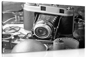 Obraz starý fotoaparát v černobílém provedení