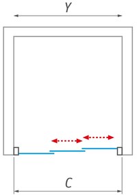 Posuvné sprchové dveře LD3+LSB Viz technická specifikace Damp Bílý LD3/800+LSB/900 800 900 LD3/800_LSB/900_bi_da