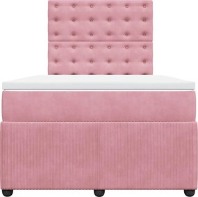 Box spring postel s matrací růžová 120x190 cm samet 3294603