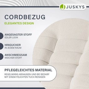 Juskys Relaxační křeslo Korsika s manšestrovým potahem Barva: béžová