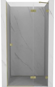 Mexen, Mexen Lunar pravé otočné sprchové dveře 90 cm, transparentní, broušené zlato - 834-090-000-55-00-P