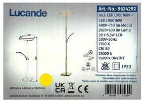 Lucande | Lucande - LED Stmívatelná stojací lampa PARTHENA LED/29,1W/230V + LED/5,3W/230V | LW0512