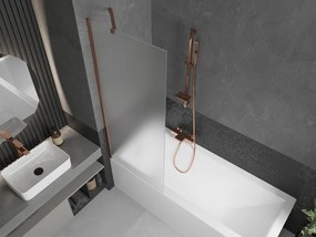 Mexen Next, vanová zástěna 1-křídlová 70 x 150 cm, fixní křídlo, 6 mm námraza sklo, růžové zlato profil, 895-070-000-00-30-60