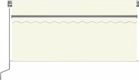 vidaXL Marketos Ručně zatahovací markýza s roletou 3 x 2,5 m krémová