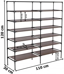 Textilní botník Grabb černý - 12 polic