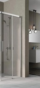 Kermi NICA - Sprchové dveře C2R, 100x200 cm, lesklá stříbrná/čiré sklo NIC2R10020VPK