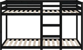vidaXL Patrová postel 75 x 190 cm masivní borové dřevo [821661] Barva: Černá