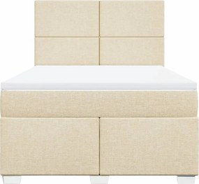 Box spring postel s matrací krémová 140x190 cm textil 3290481