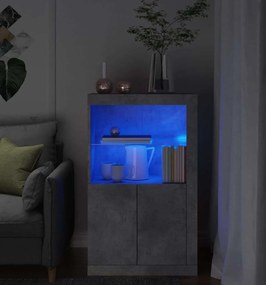 vidaXL Odkládací skříňka s LED osvětlením kompozitní dřevo [836624] Barva: Betonová šedá
