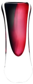 Skleněná váza hutní 00, růžová a kouřově černá, 20 cm | České hutní sklo od Artcristal Bohemia