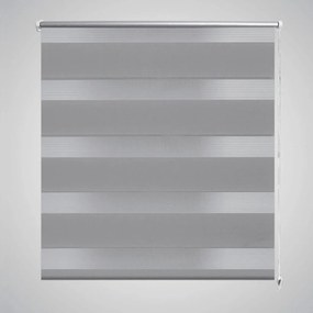 Roleta Den A Noc / Zebra / Twinroll Šedá - Bílá / 140 x 175 cm