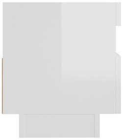 TV skříňka s LED osvětlením bílá s vysokým leskem 80x35x40 cm